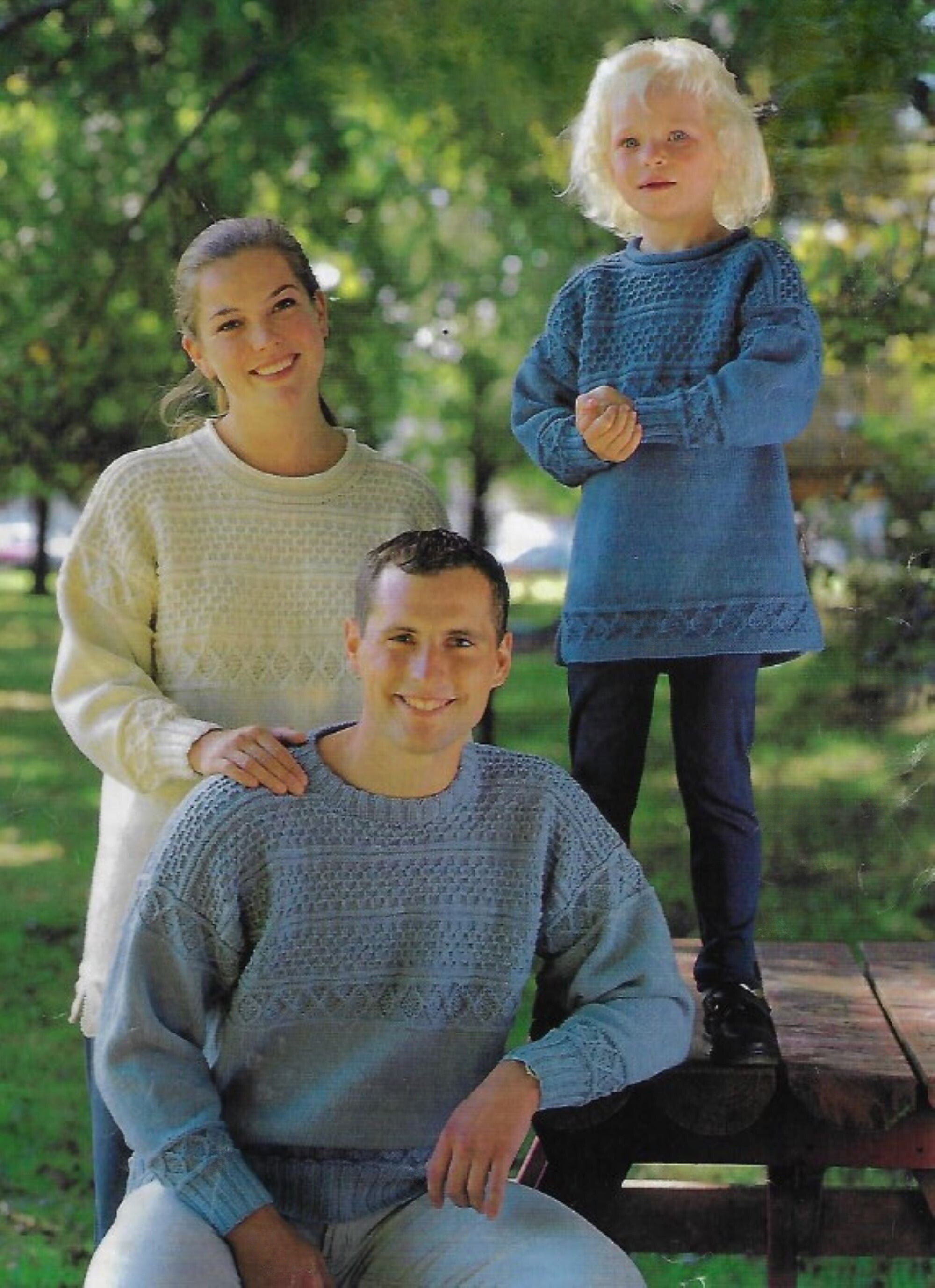 Guernsey Style Textured Family Sweater or Tunic 26-48" Roll or Crew ...