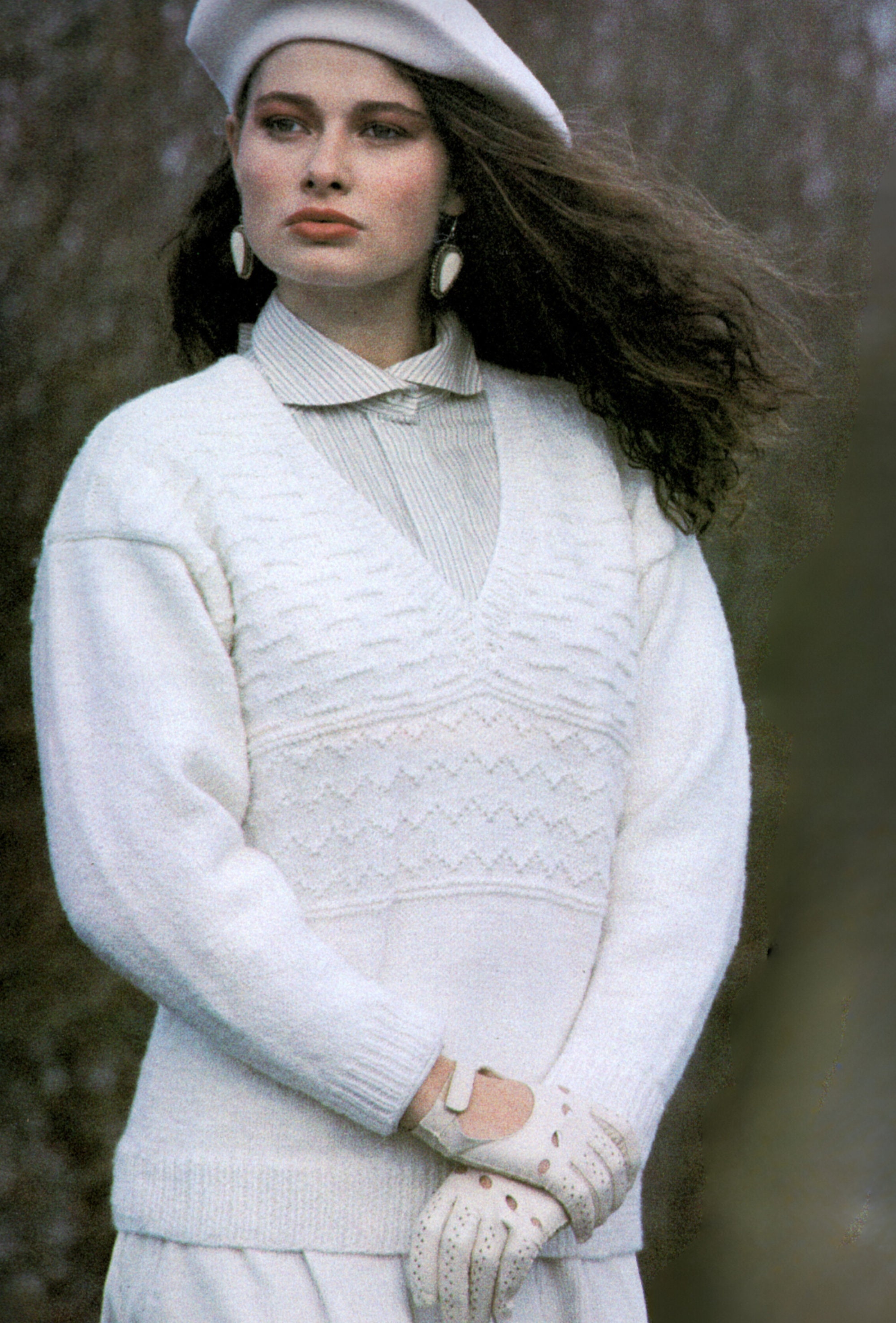 V Neck Sweater, Textured Yoke, Drop Shoulders DK Size 81-102cm, PDF ...