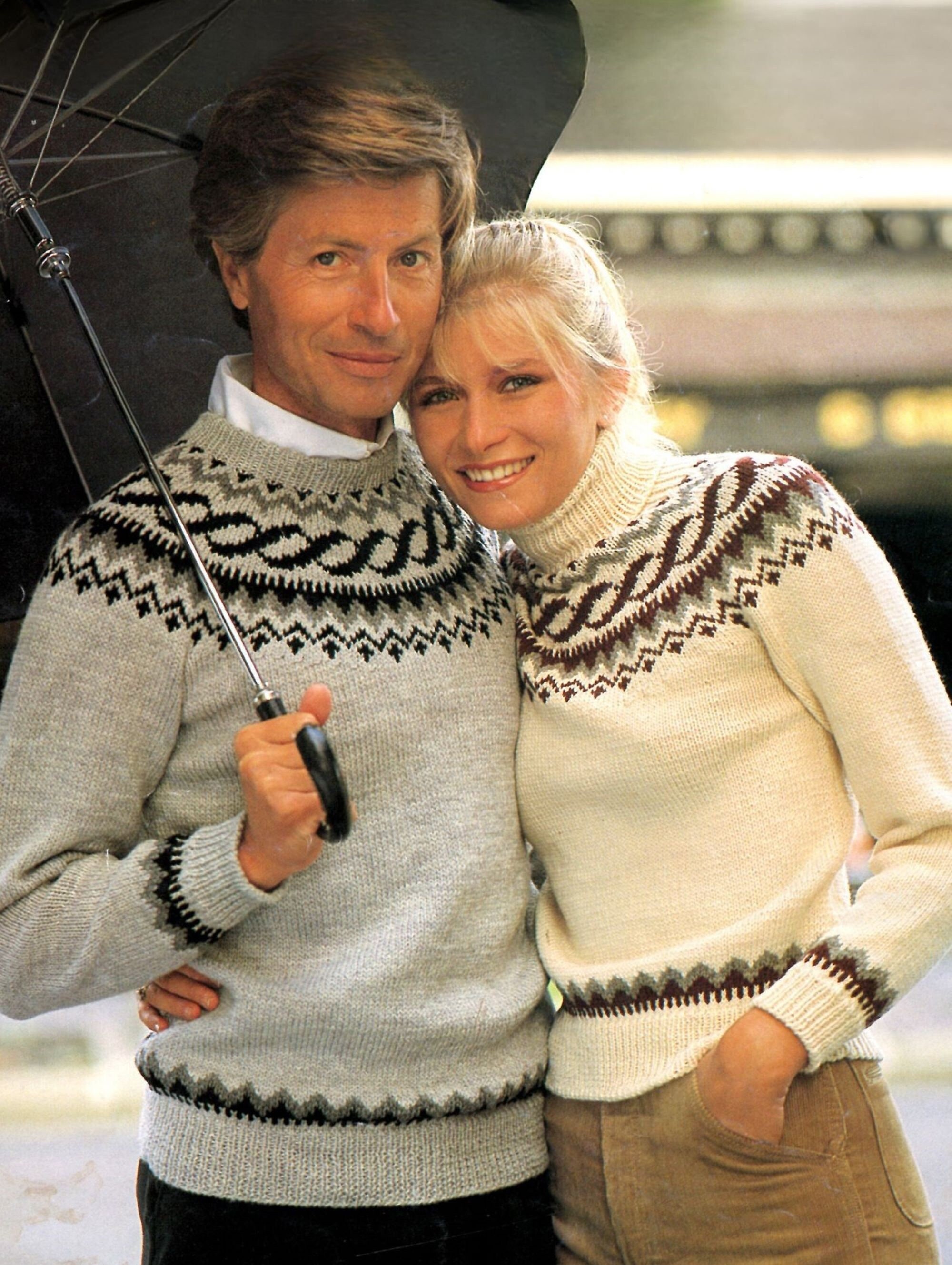 Icelandic Design Fair Isle Sweaters With Crew Neck or Polo Neck DK Size ...