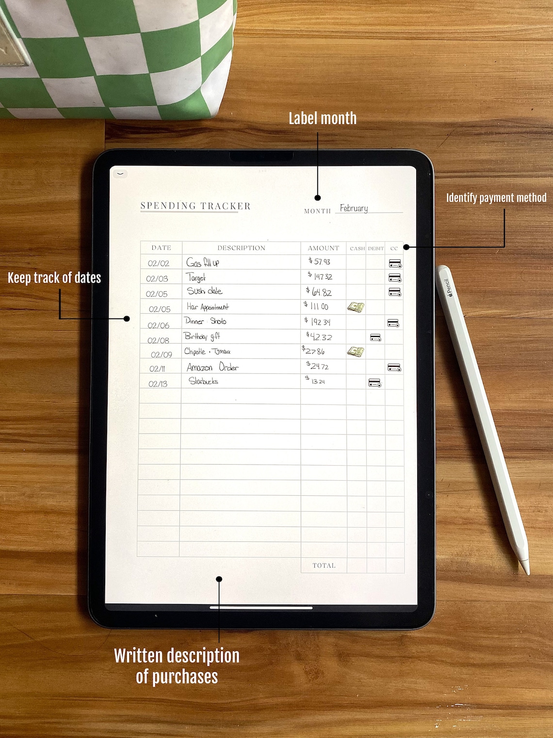 Printable Spending Tracker | Budget Chart Printable | Digital Spending ...
