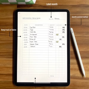 Printable Spending Tracker | Budget Chart Printable | Digital Spending ...