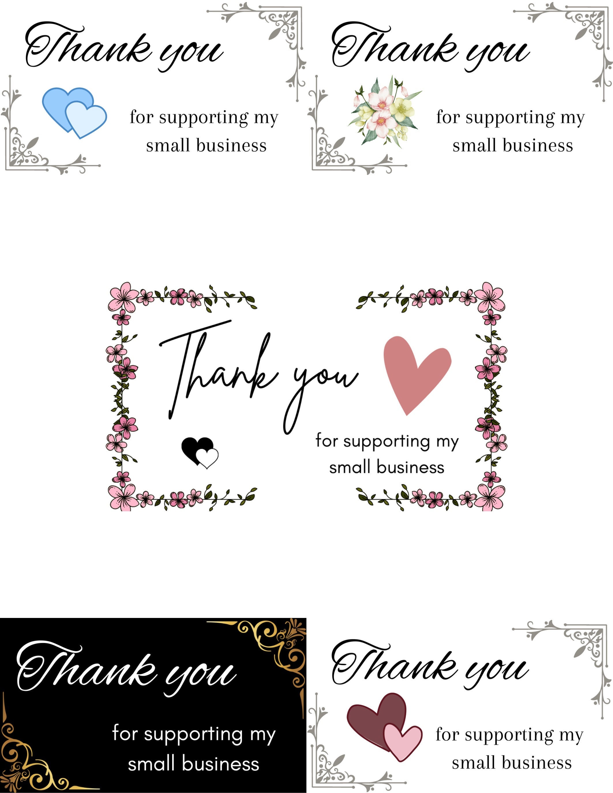 Printable Thank You Card Templates - Etsy