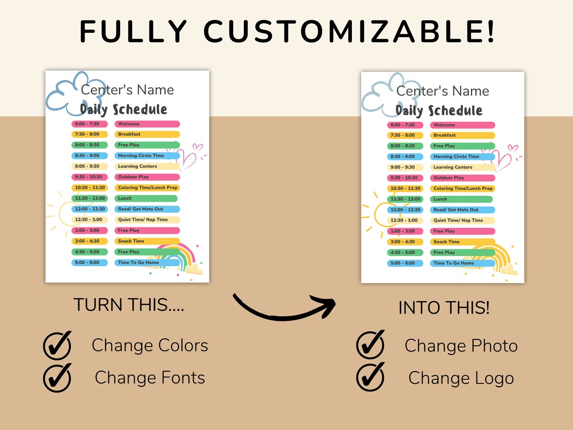 Daycare Template Childcare Printables Canva Template Daycare Forms ...