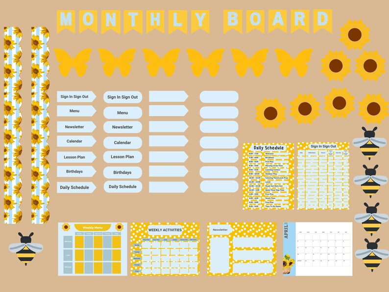 Bulletin Board for Preschool Bulletin Board Kit Daycare Template ...