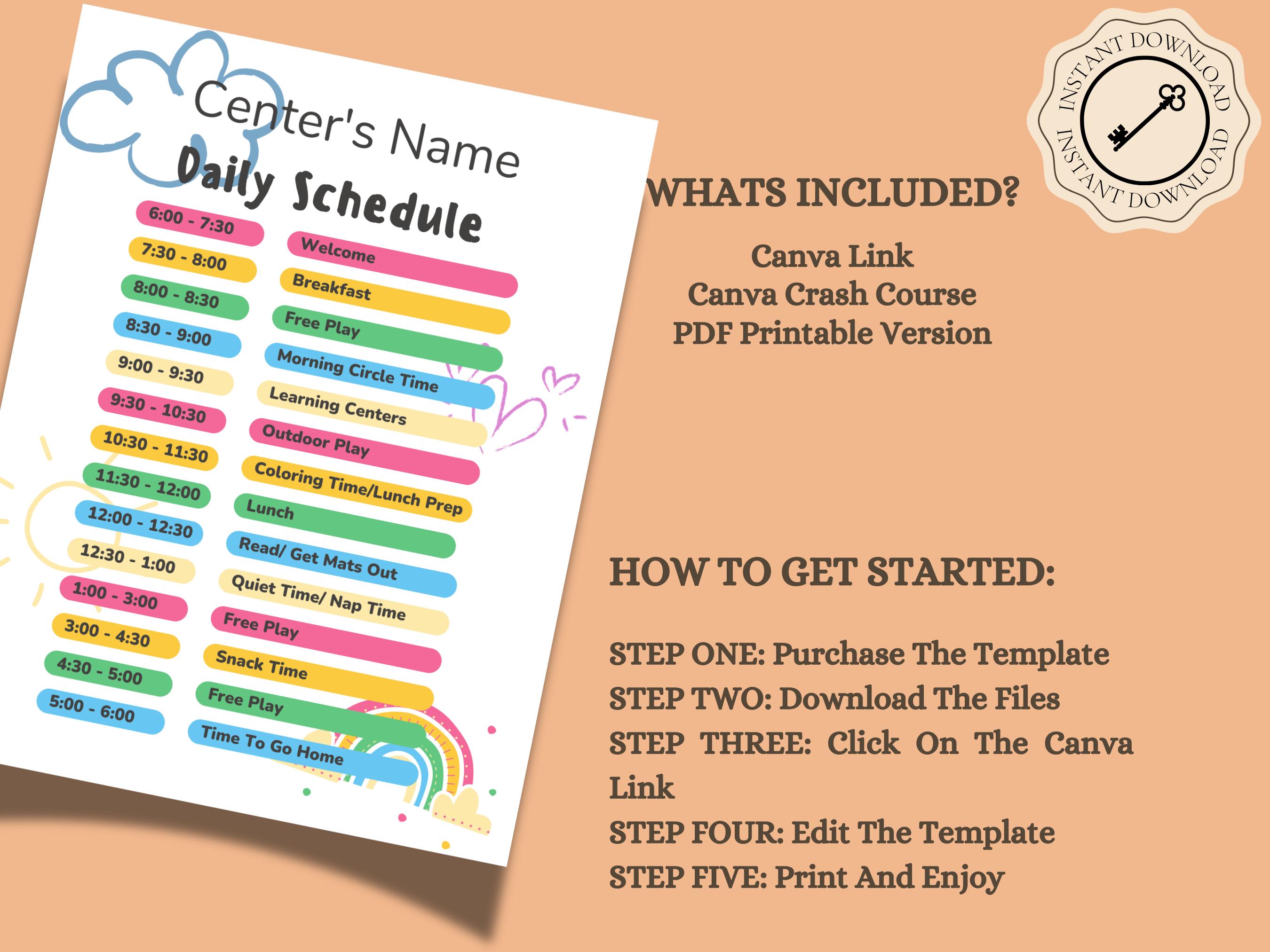 Daycare Template Childcare Printables Canva Template Daycare Forms ...
