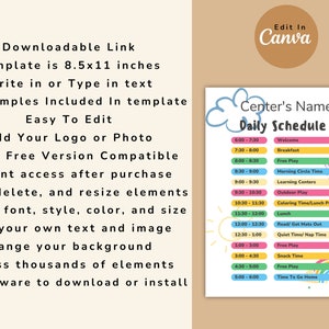 Daycare Template Childcare Printables Canva Template Daycare Forms ...