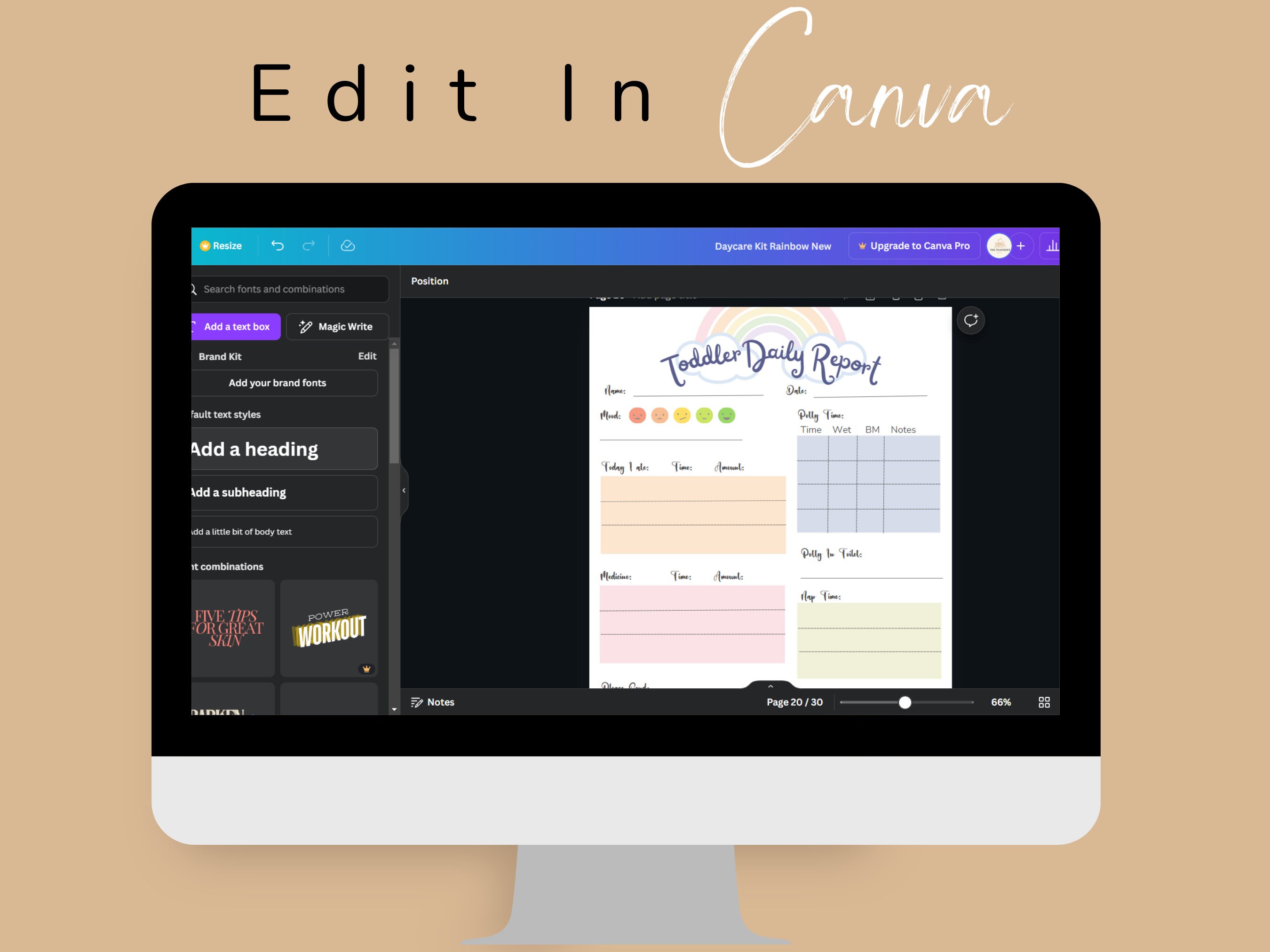 Daycare Form Bundle Canva Templates Daycare Starter Kit for Preschool ...