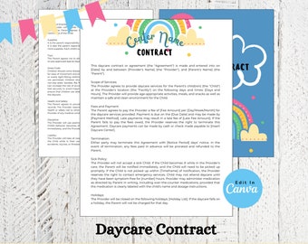 Daycare Template Childcare Printables Canva Template Daycare Forms ...