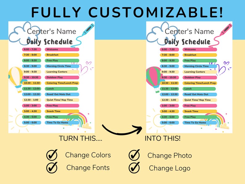 Daycare Template Childcare Printables Canva Template Daycare - Etsy