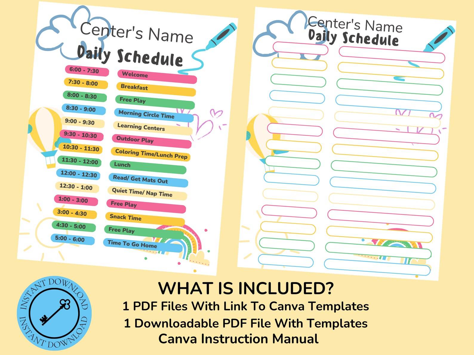 Daycare Template Childcare Printables Canva Template Daycare - Etsy