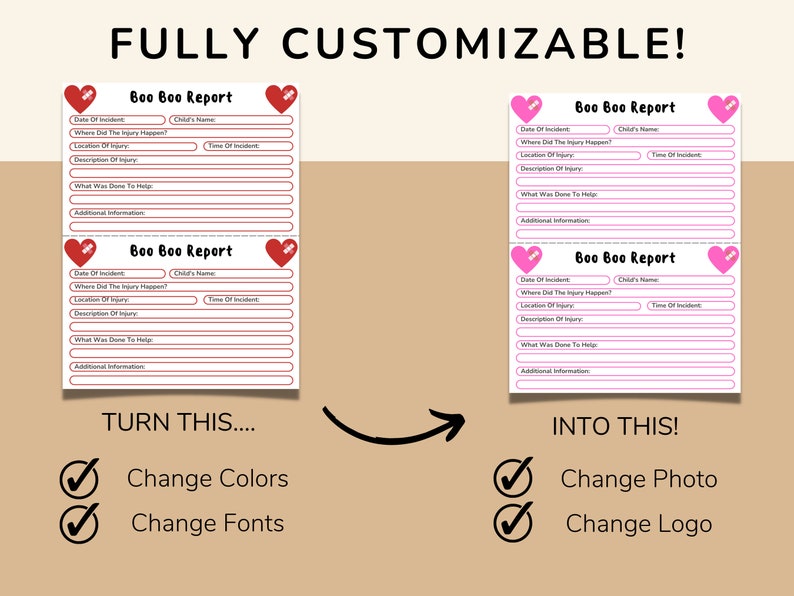 Daycare Template Childcare Printables Canva Template Daycare Forms ...