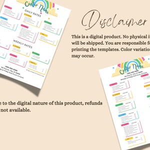 Daycare Rate Sheet Daycare Template Childcare Printables Canva Template ...