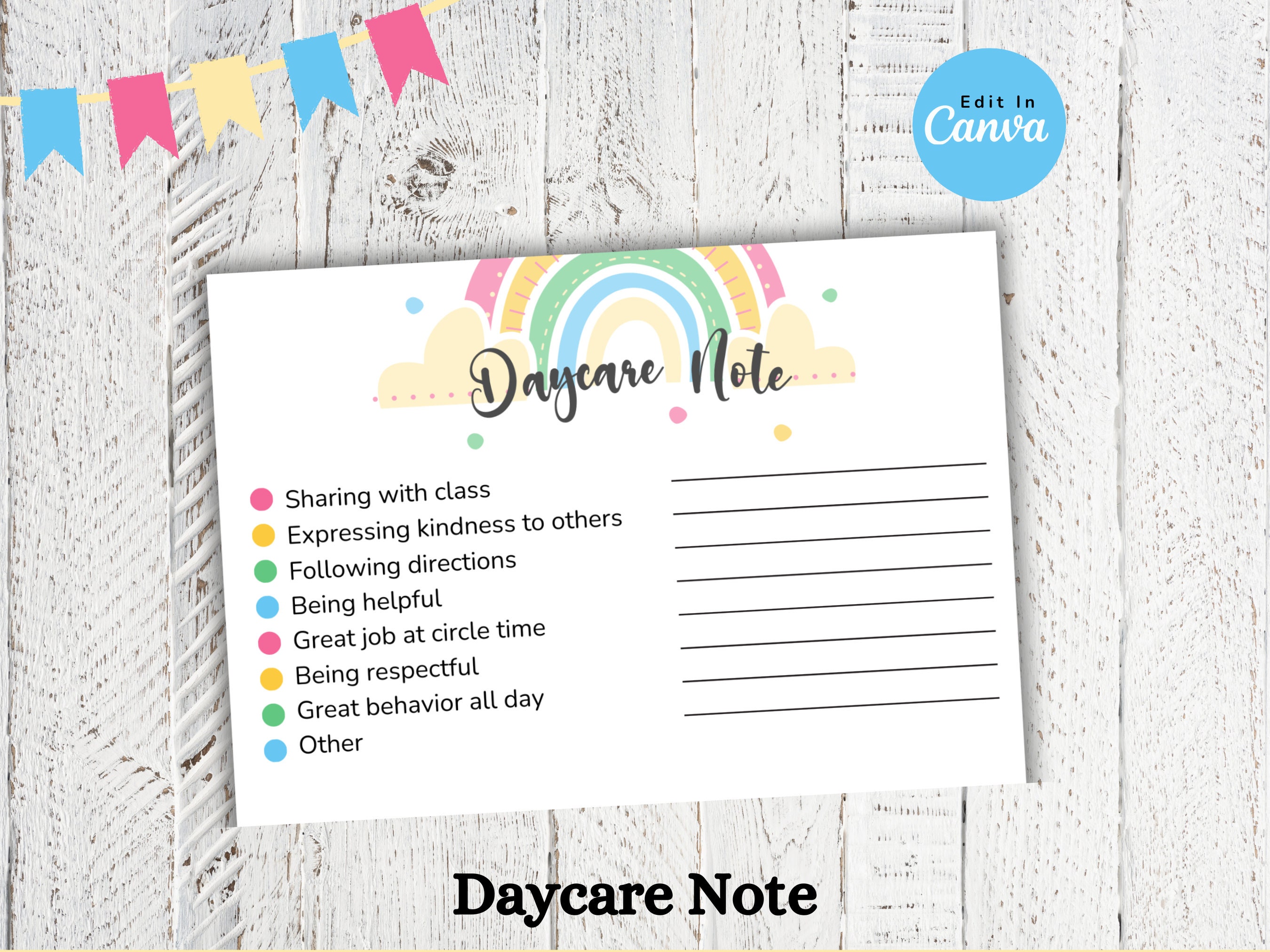 Daycare Notes Daycare Template Childcare Printables Canva - Etsy