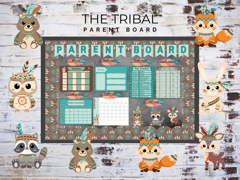 Tribal Parent Bulletin Board Kit | Editable Canva, Printable PDF & PNG ...
