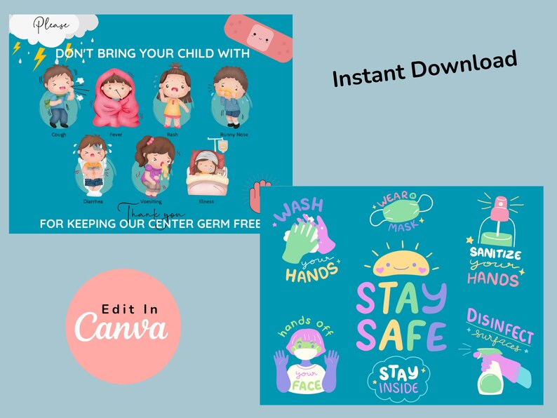 Daycare Template Childcare Printables Canva Template Daycare - Etsy