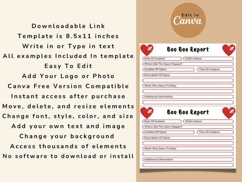 Daycare Template Childcare Printables Canva Template Daycare Forms ...