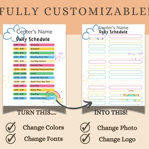 Daycare Template Childcare Printables Canva Template Daycare Forms ...