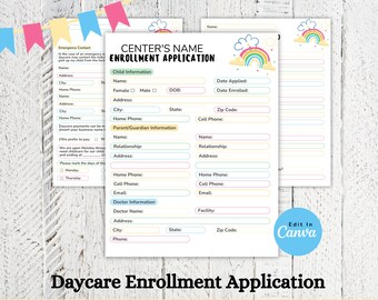 Daycare Rate Sheet Daycare Template Childcare Printables Canva Template ...
