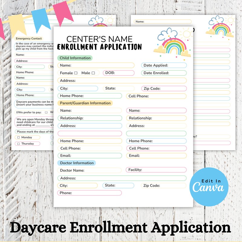 Daycare Forms - Etsy