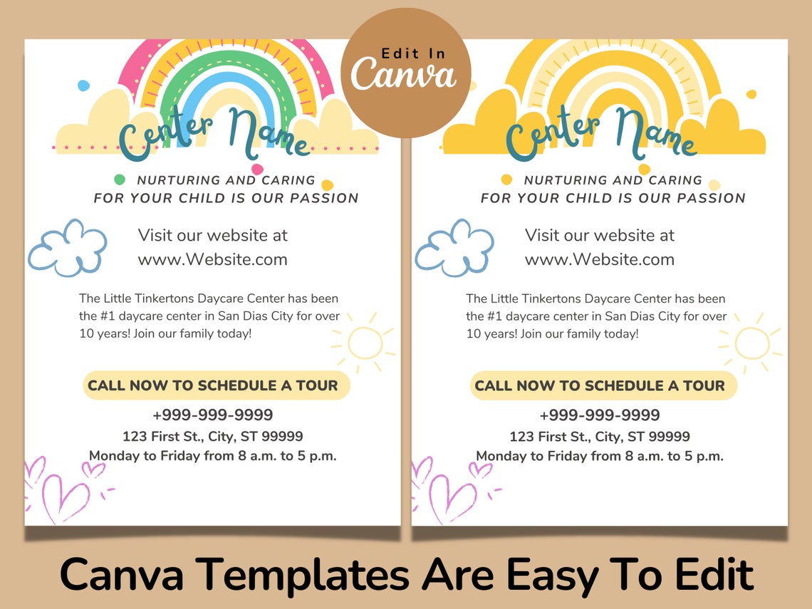 Daycare Template Childcare Printables Canva Template Daycare Forms ...