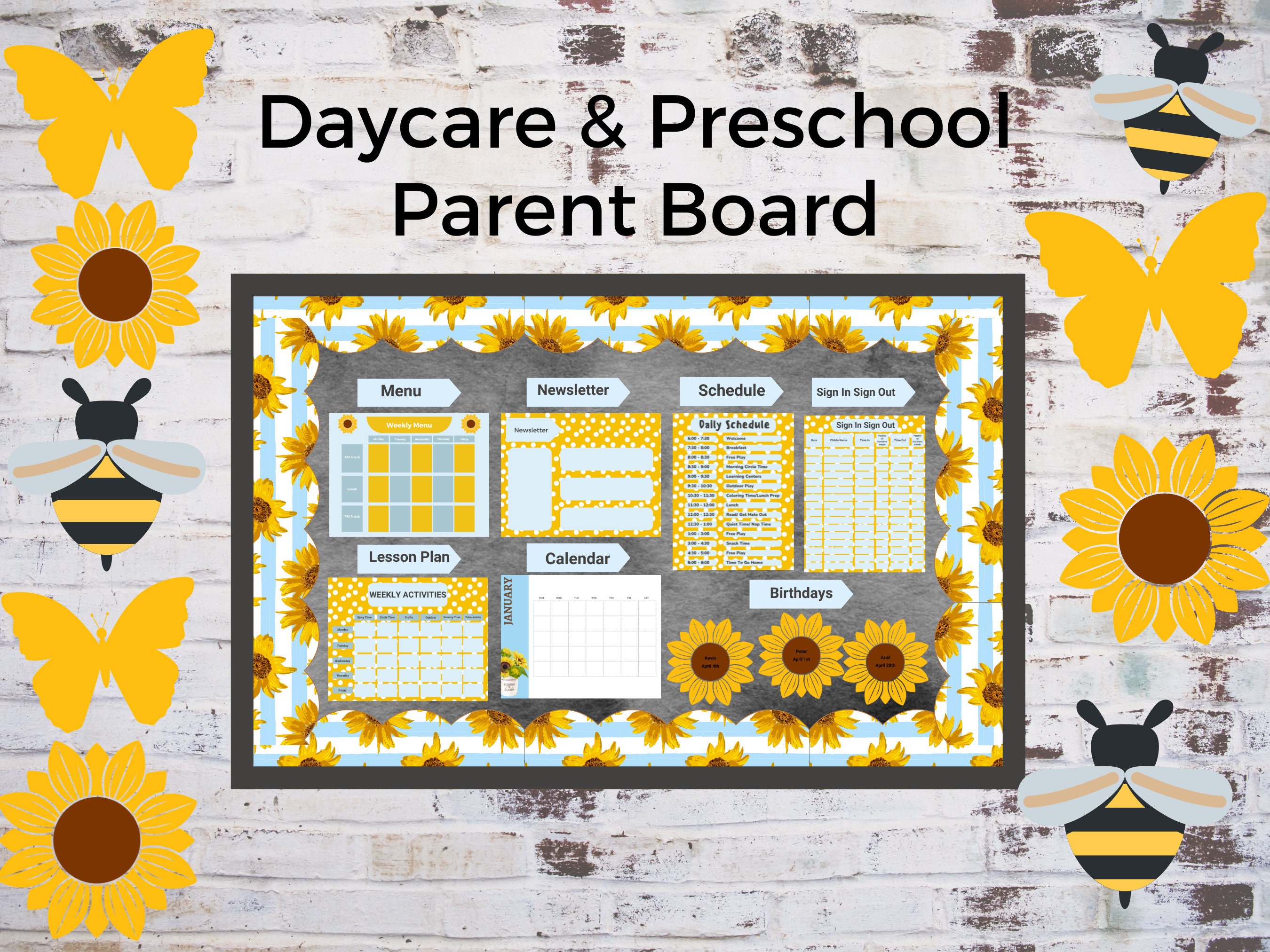 Bulletin Board for Preschool Bulletin Board Kit Daycare Template ...