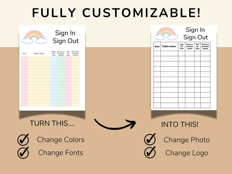 Daycare Form Bundle Canva Templates Daycare Starter Kit for Preschool ...