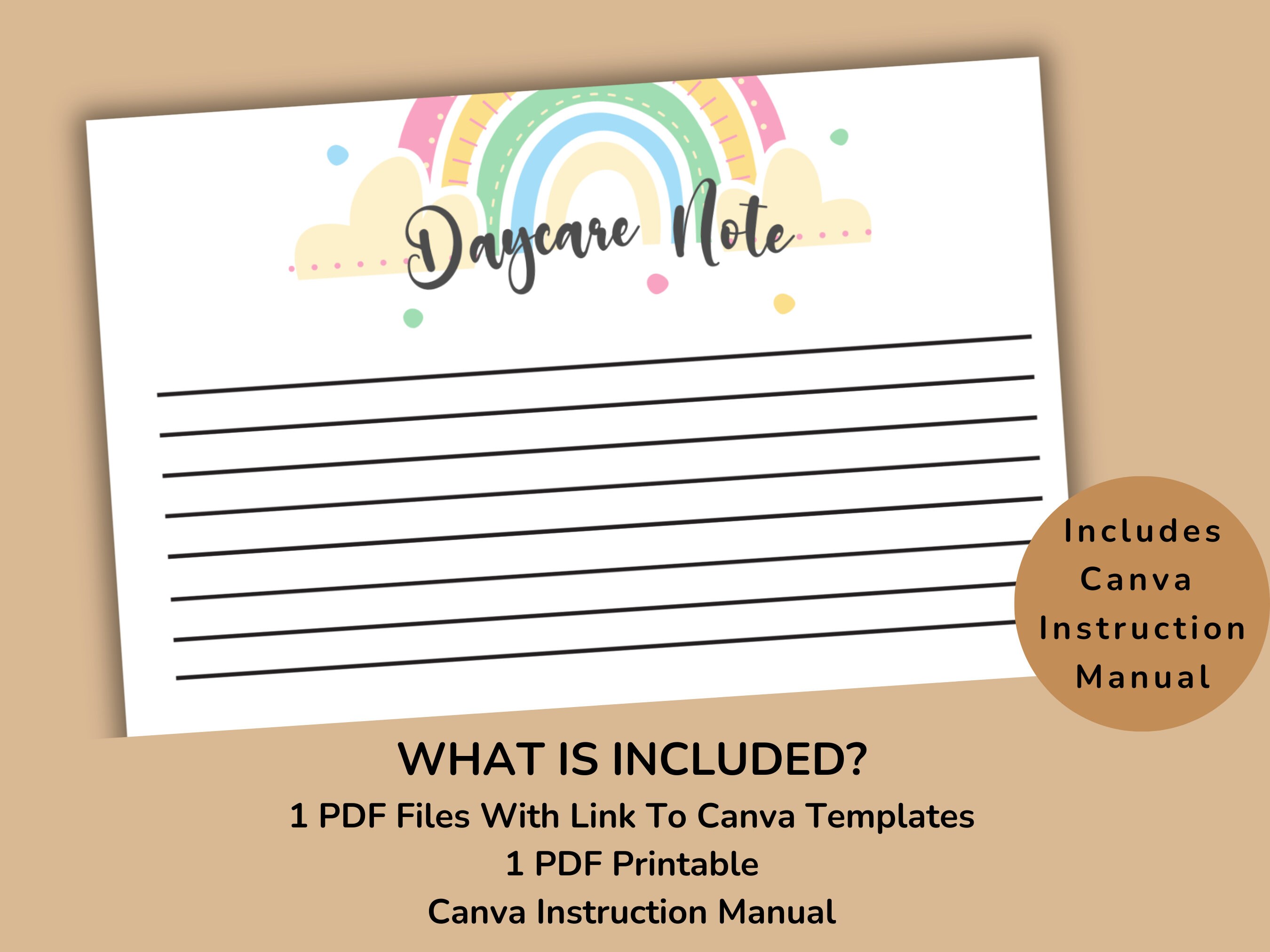 Daycare Notes Daycare Template Childcare Printables Canva Template ...
