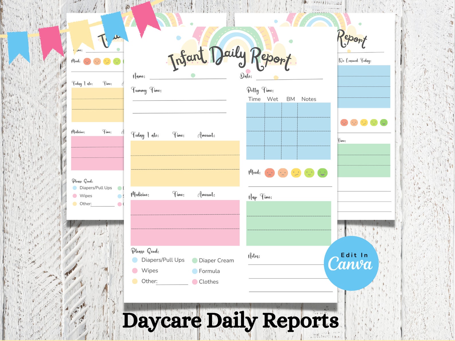 Daycare Template Childcare Printables Canva Template Daycare Forms ...