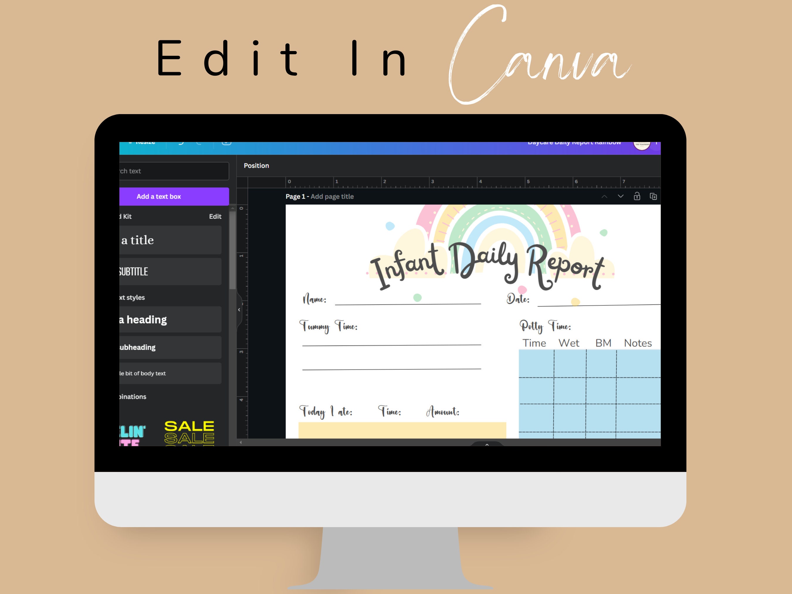 Daycare Template Childcare Printables Canva Template Daycare Forms ...