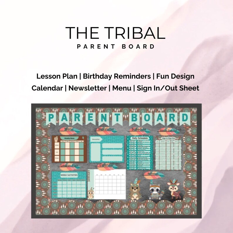 Tribal Parent Bulletin Board Kit | Editable Canva, Printable PDF & PNG ...