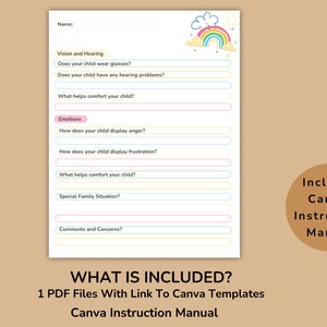 Daycare Template Childcare Printables Canva Template Daycare Forms ...
