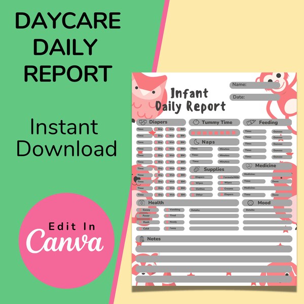 Daycare Payment Template - Etsy