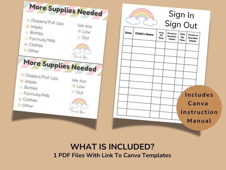 Daycare Form Bundle Canva Templates Daycare Starter Kit for Preschool ...