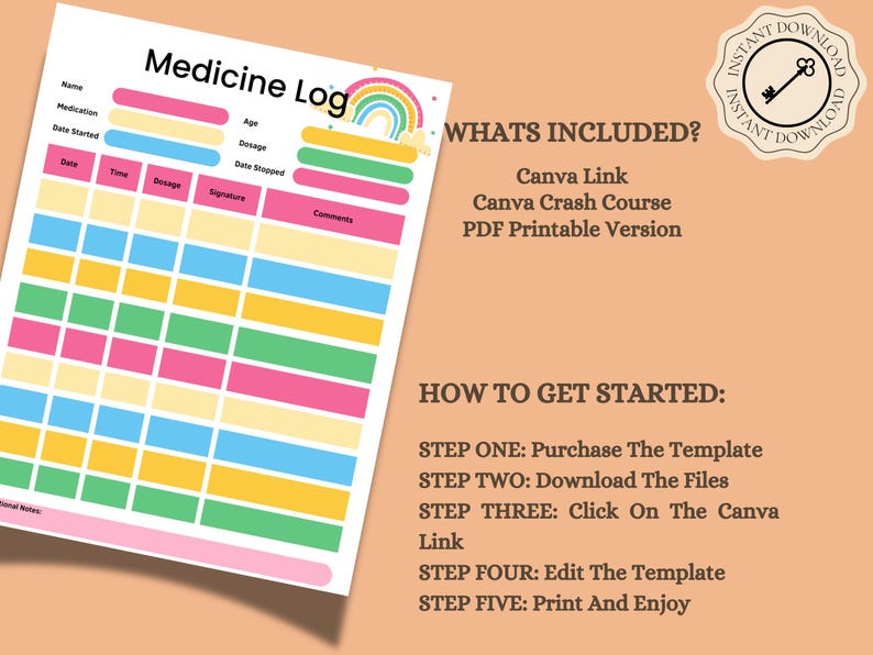 Daycare Medicine Log Template: Childcare Medical Form (canva Printable ...