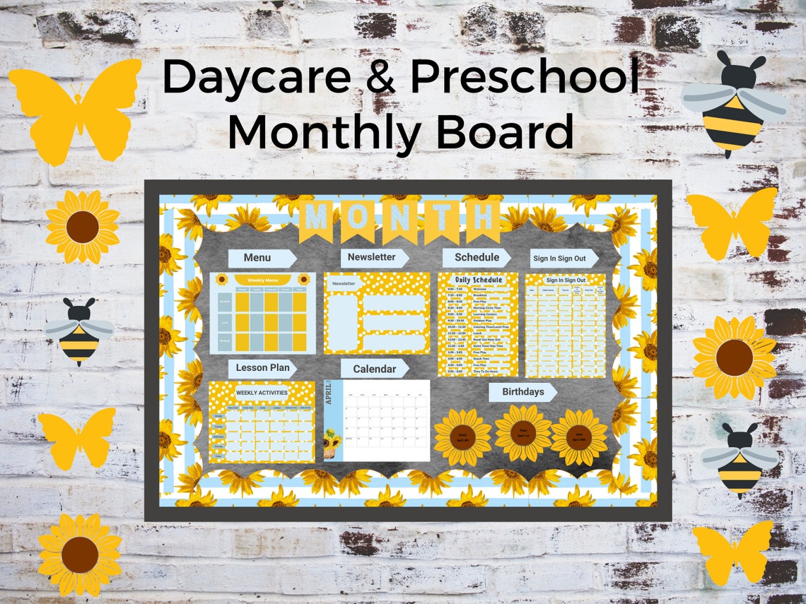 Bulletin Board for Preschool Bulletin Board Kit Daycare Template ...