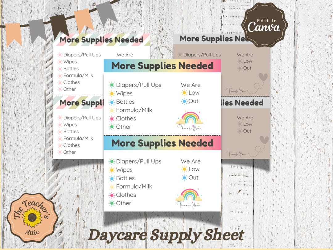 Daycare Template Childcare Printables Canva Template Daycare Forms ...
