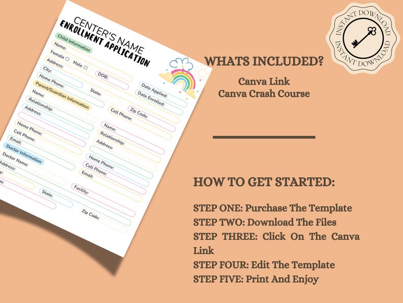 Daycare Template Childcare Printables Canva Template Daycare Forms ...