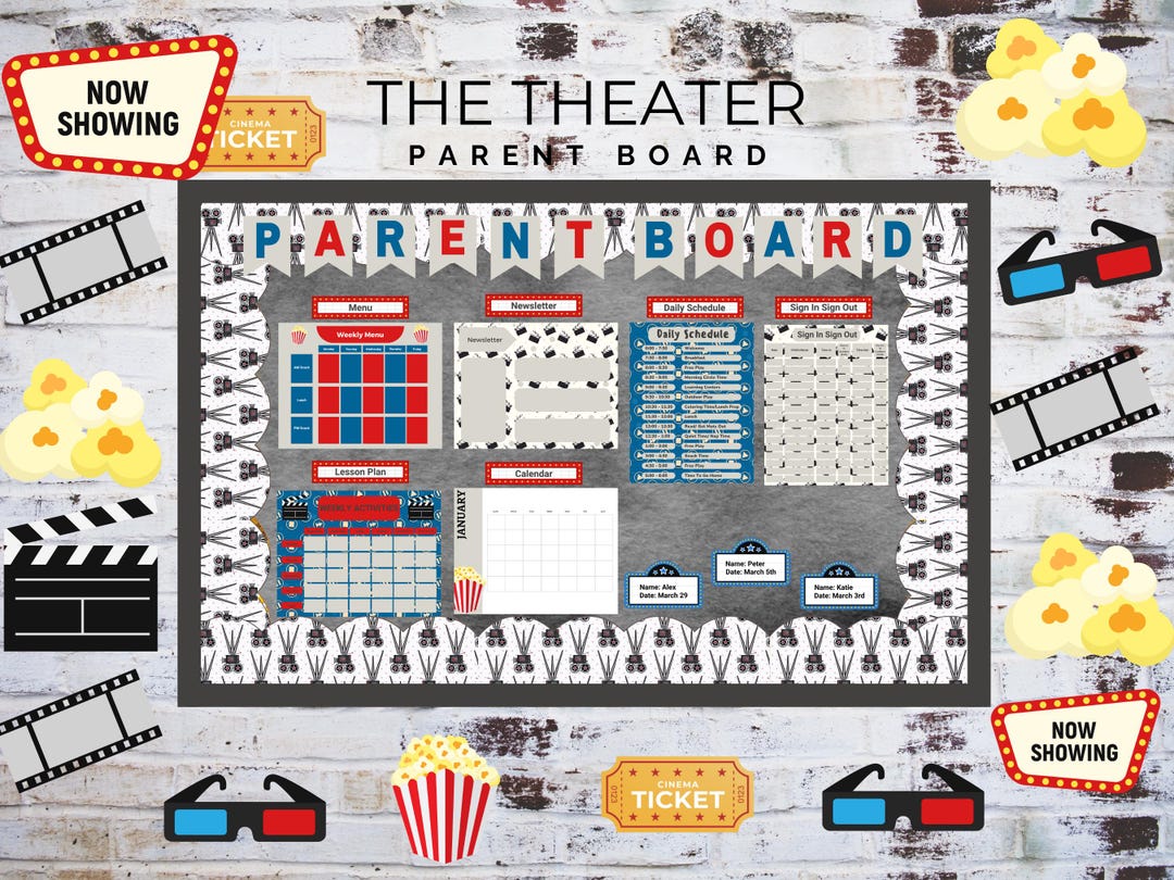 Theater Parent Bulletin Board Kit | Editable Canva, Printable PDF PNG ...