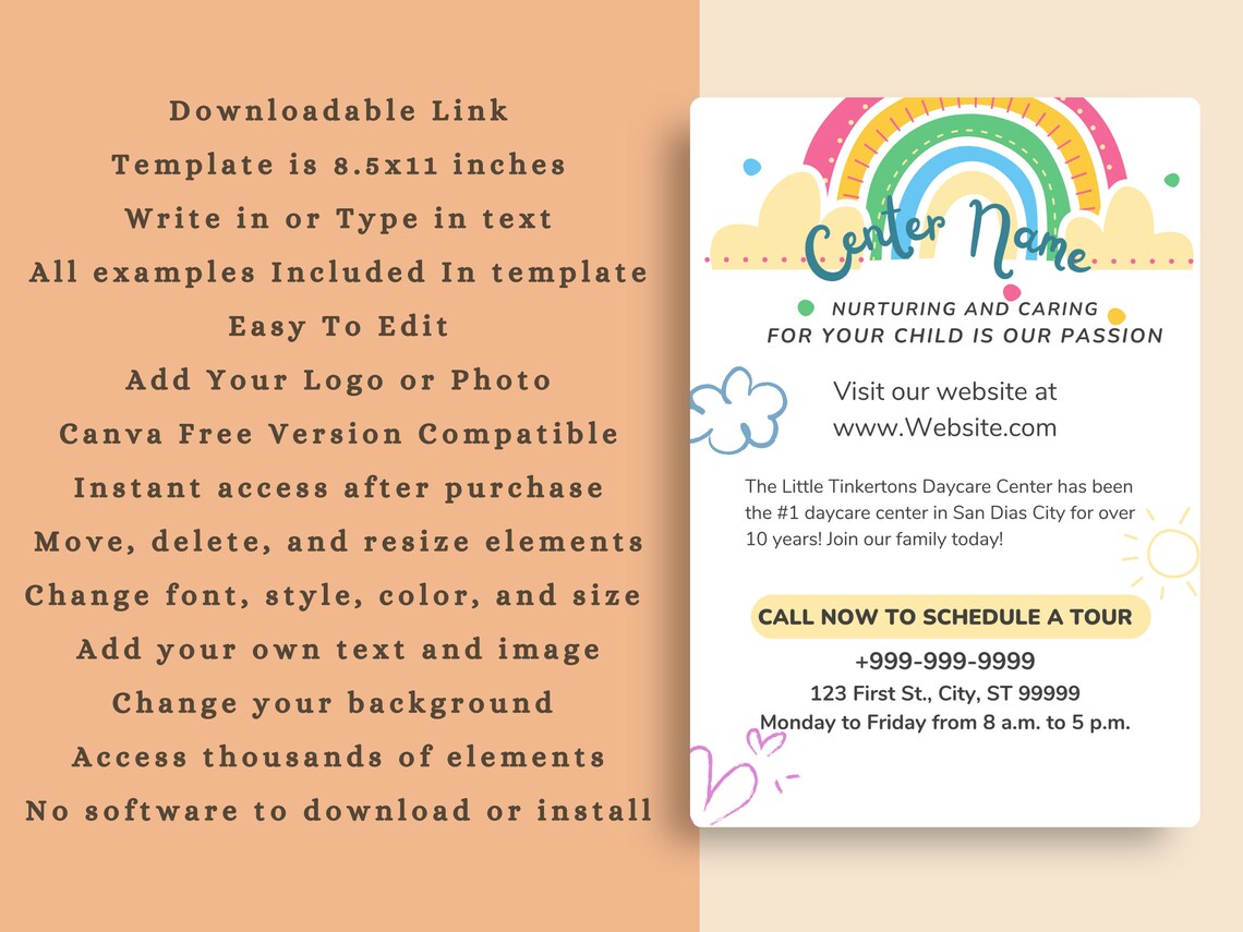 Daycare Template Childcare Printables Canva Template Daycare Forms ...