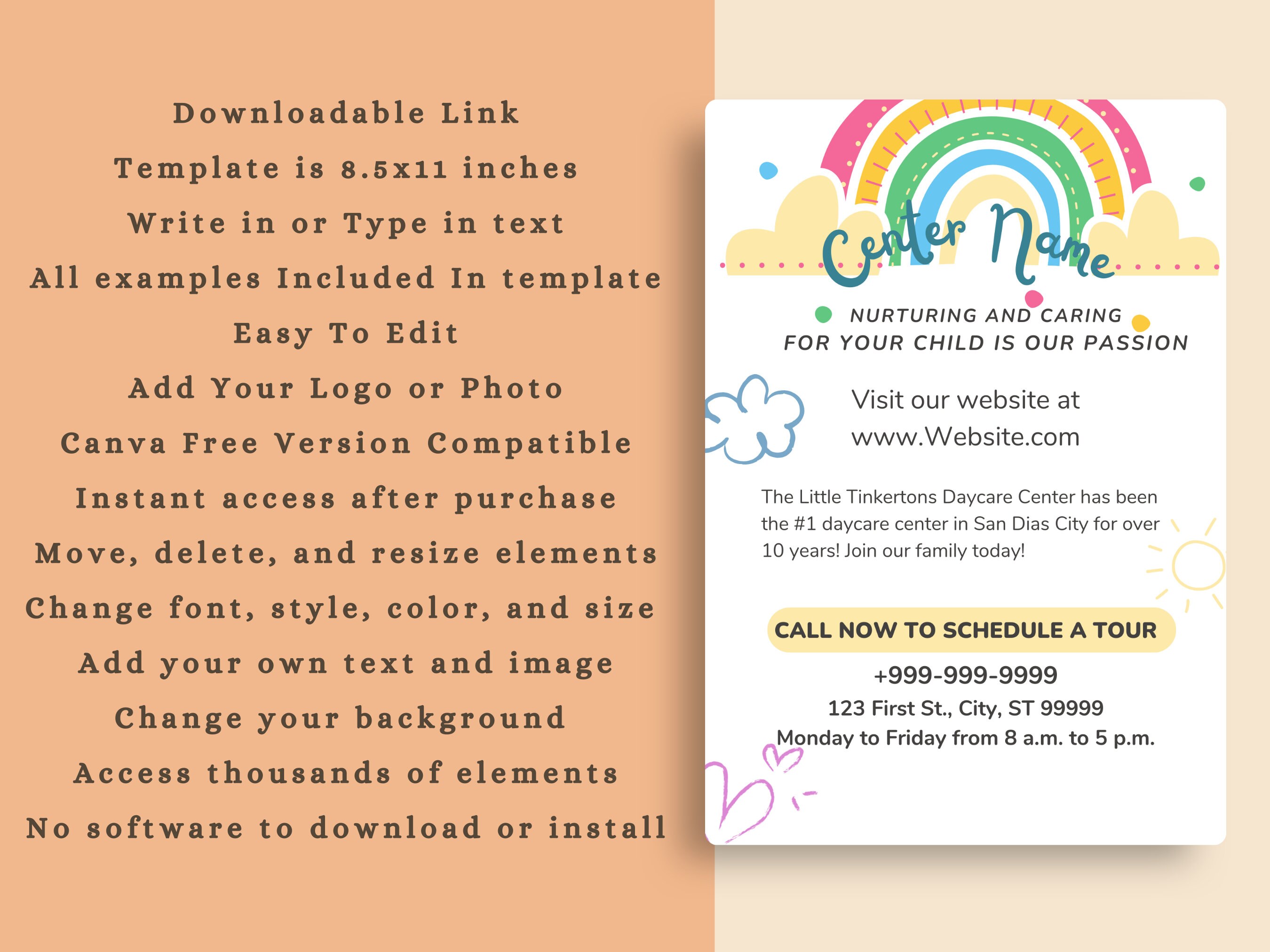 Daycare Template Childcare Printables Canva Template Daycare Forms ...