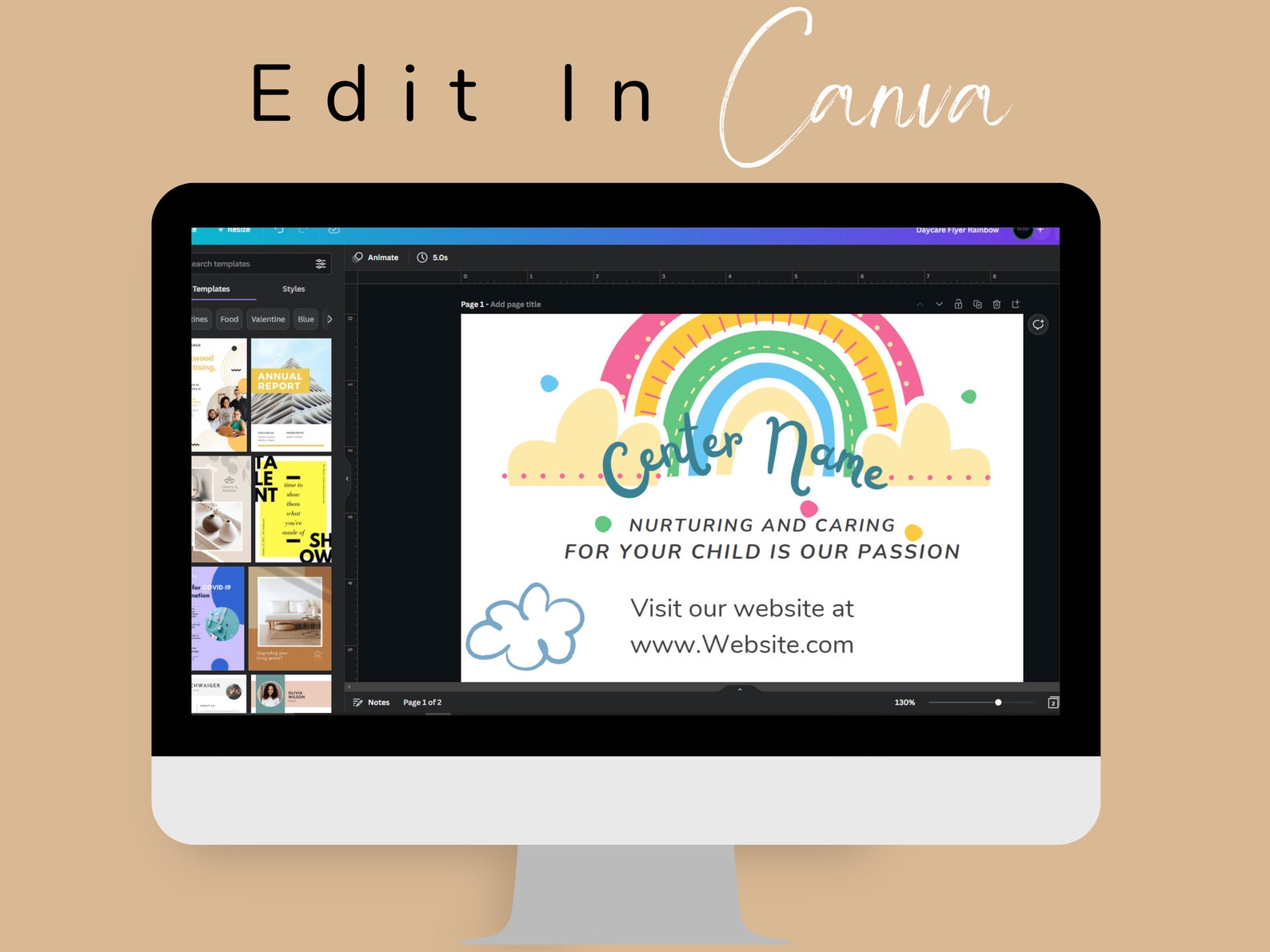 Daycare Template Childcare Printables Canva Template Daycare Forms ...