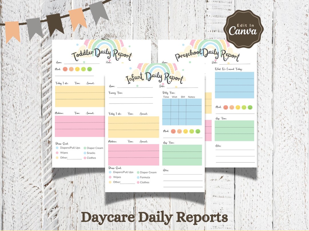 Daycare Template Childcare Printables Canva Template Daycare Forms ...