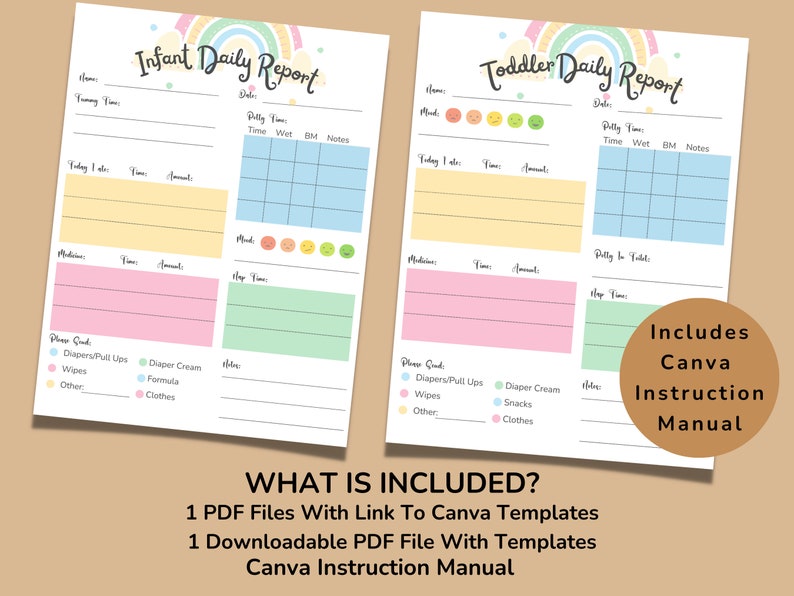 Daycare Template Childcare Printables Canva Template Daycare Forms ...