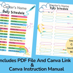 Daycare Template Childcare Printables Canva Template Daycare - Etsy