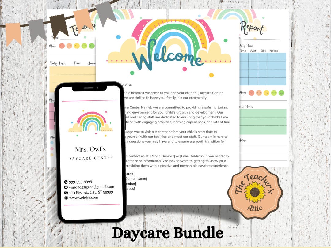 Daycare Forms Bundle: Editable Childcare Templates (canva) - Etsy