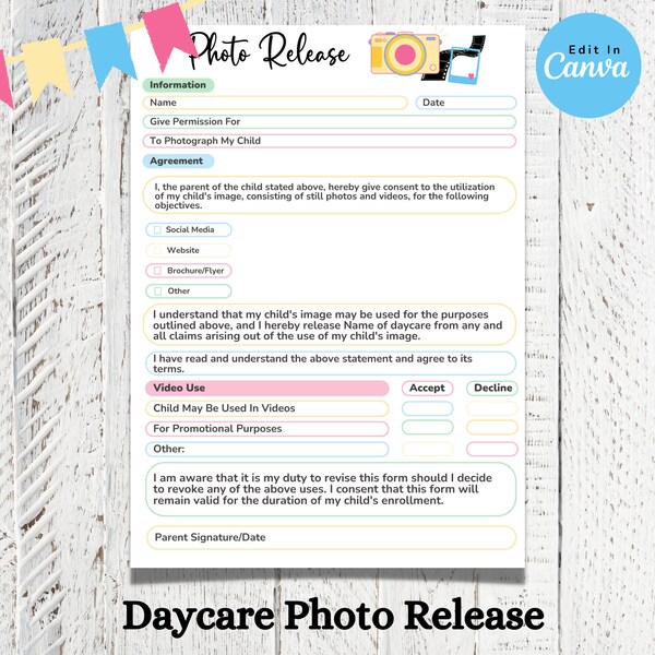 Daycare Forms - Etsy