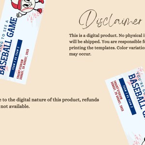 Baseball Game Ticket Printable Personalized MLB Game Tickets ...