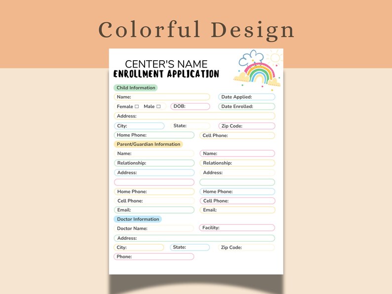 Daycare Template Childcare Printables Canva Template Daycare Forms ...