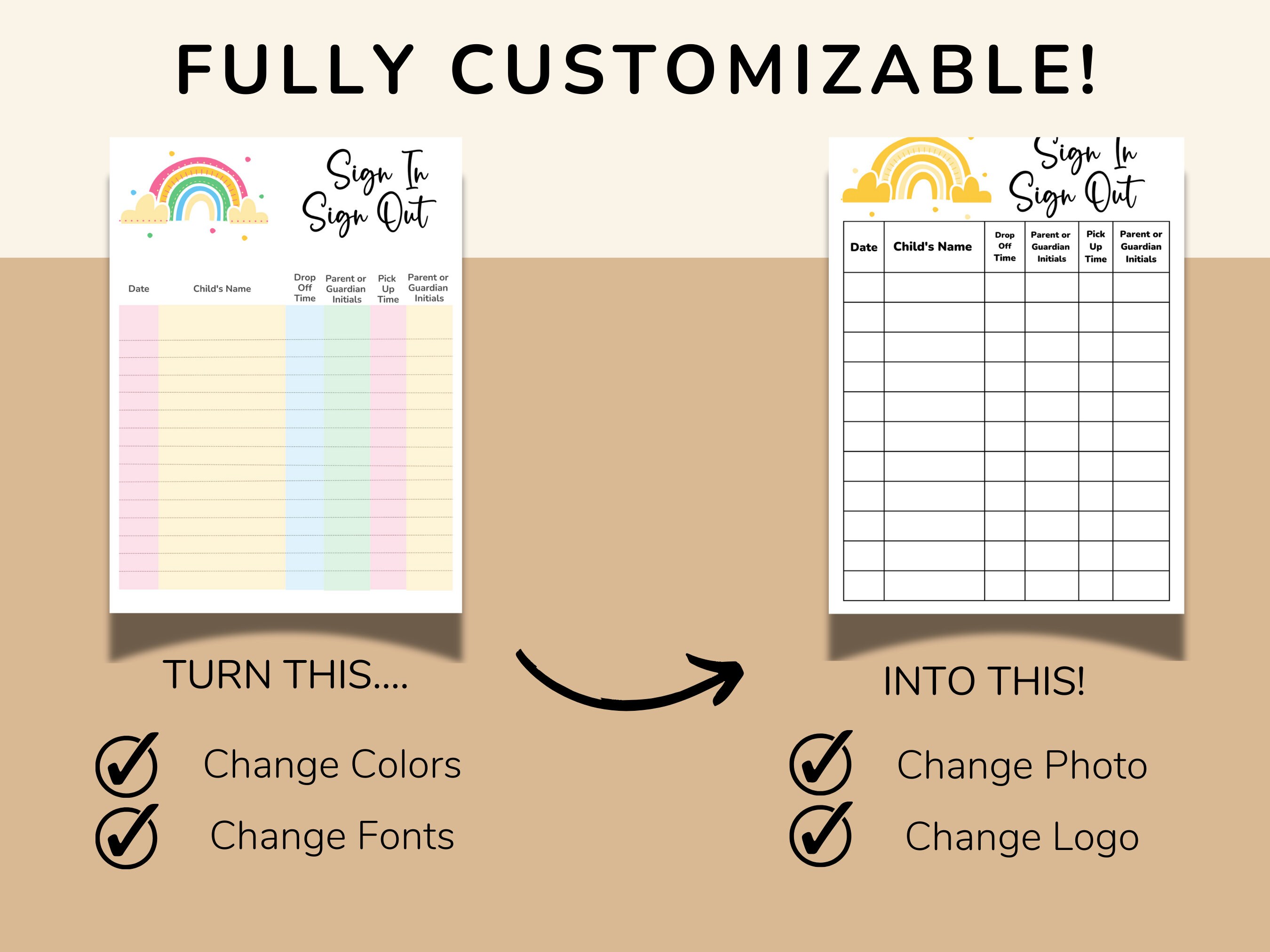 Daycare Form Bundle Canva Templates Daycare Starter Kit for Preschool ...