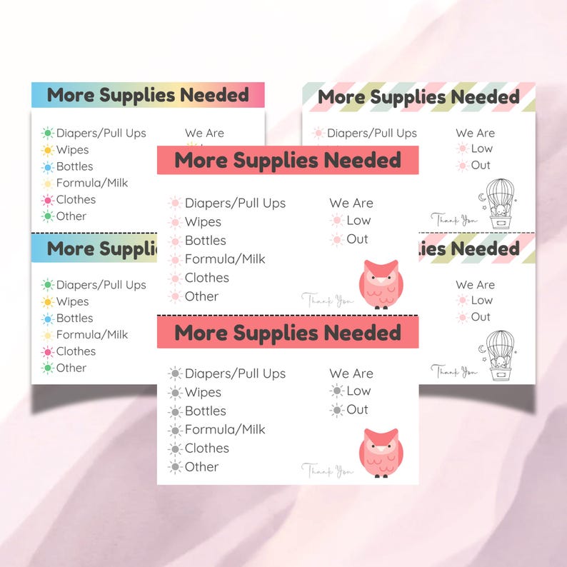 Daycare Supply Sheet Template | Printable Supplies Needed Reminder ...